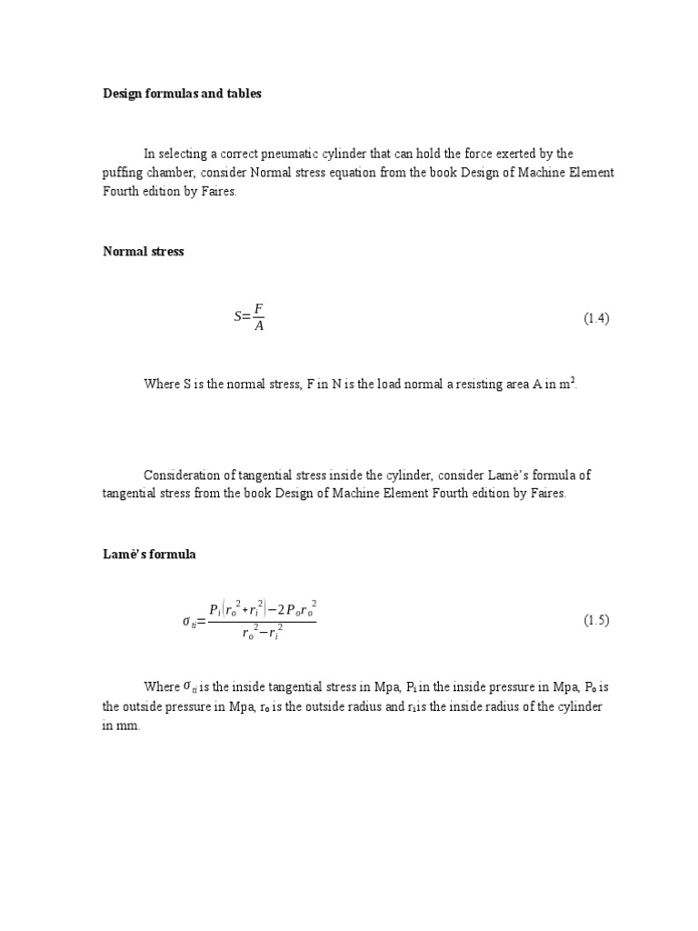 Design Formulas | PDF