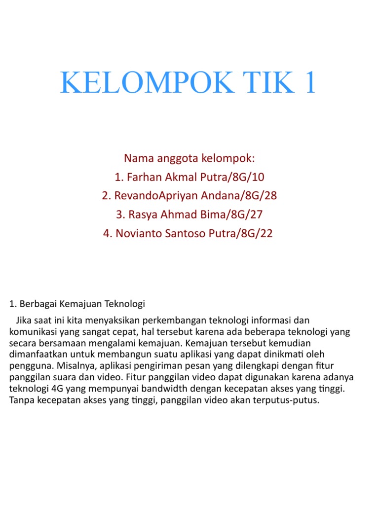 Tugas Kelompok Tik | PDF