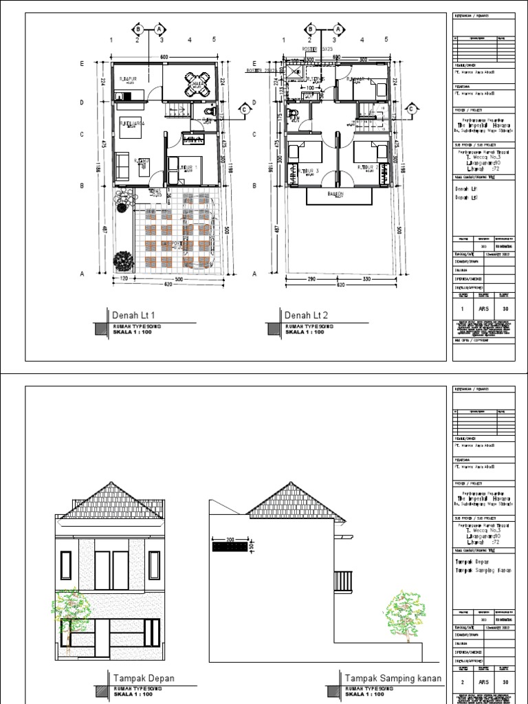 Gambar Kerja Kav 3 Type 90 | PDF