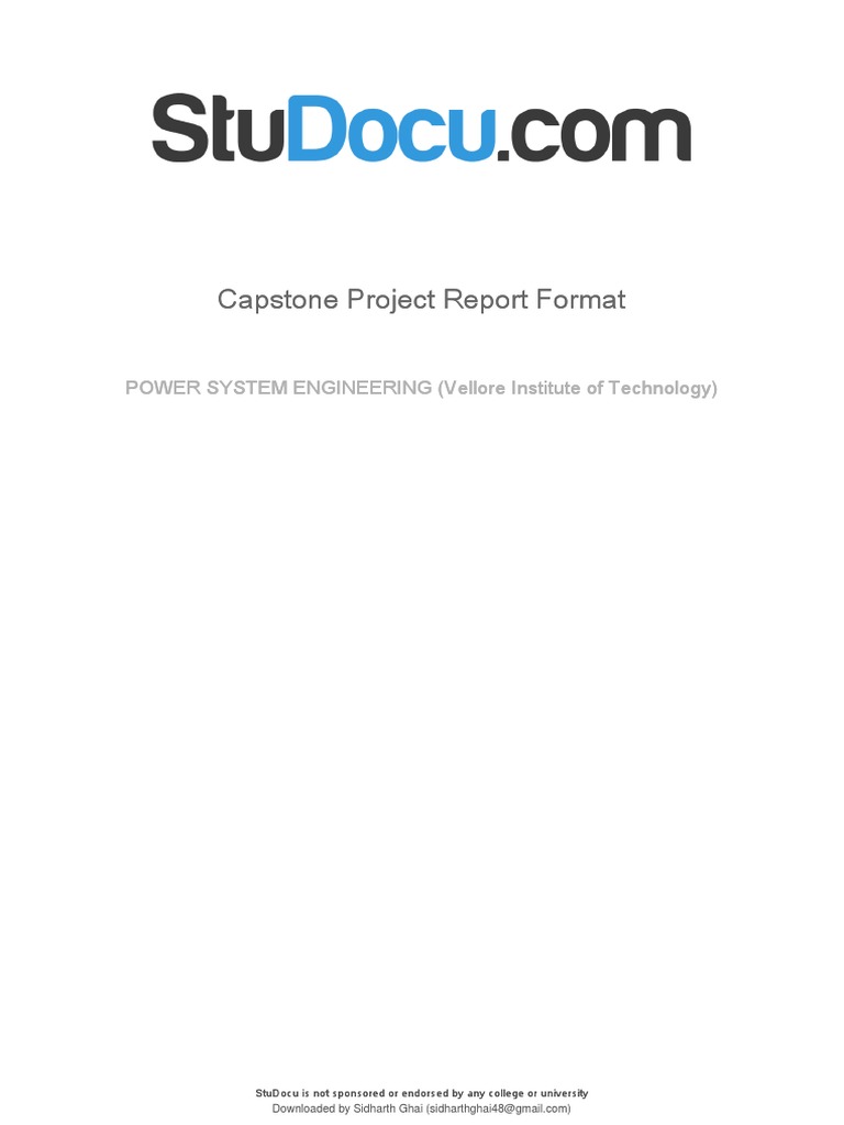 Capstone Project Report Format | PDF | Academic Degree | Thesis