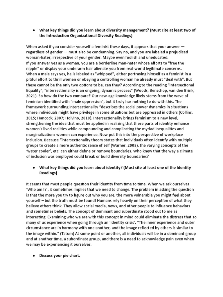 Ogl 350 Module 1 Reflection Questions Pdf Intersectionality Identity Social Science