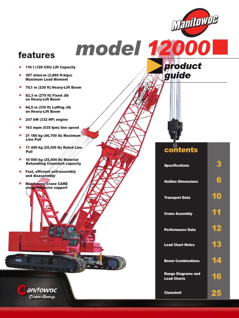 Manitowoc 12000 Brochure | PDF | Crane (Machine) | Pump