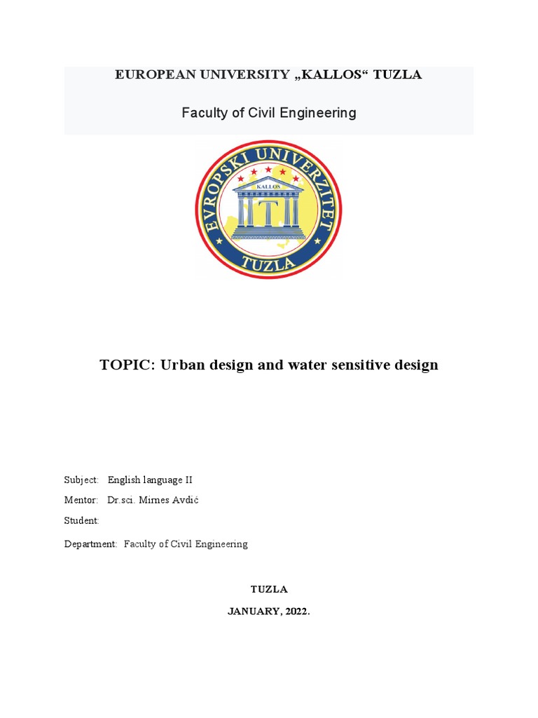 Urban Design and Water Sensitive Design | PDF | Surface Runoff | Water