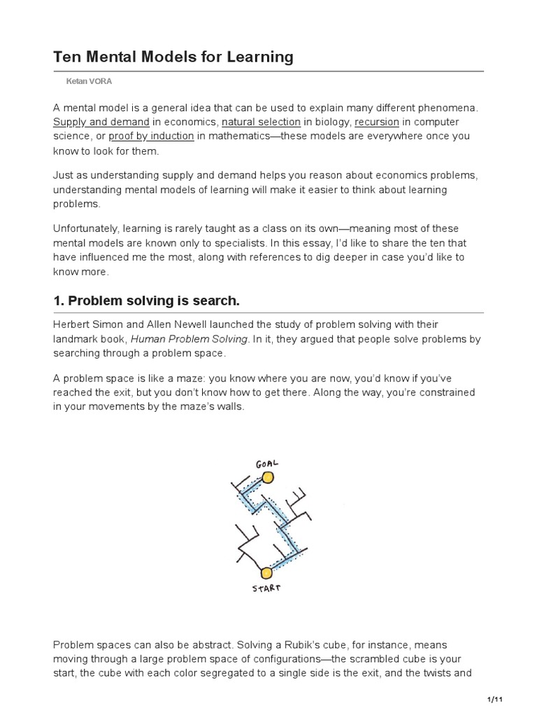 Ten Mental Models For Learning Well | PDF | Memory | Reason