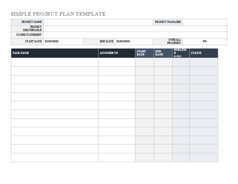 Simple Project Plan Template | PDF
