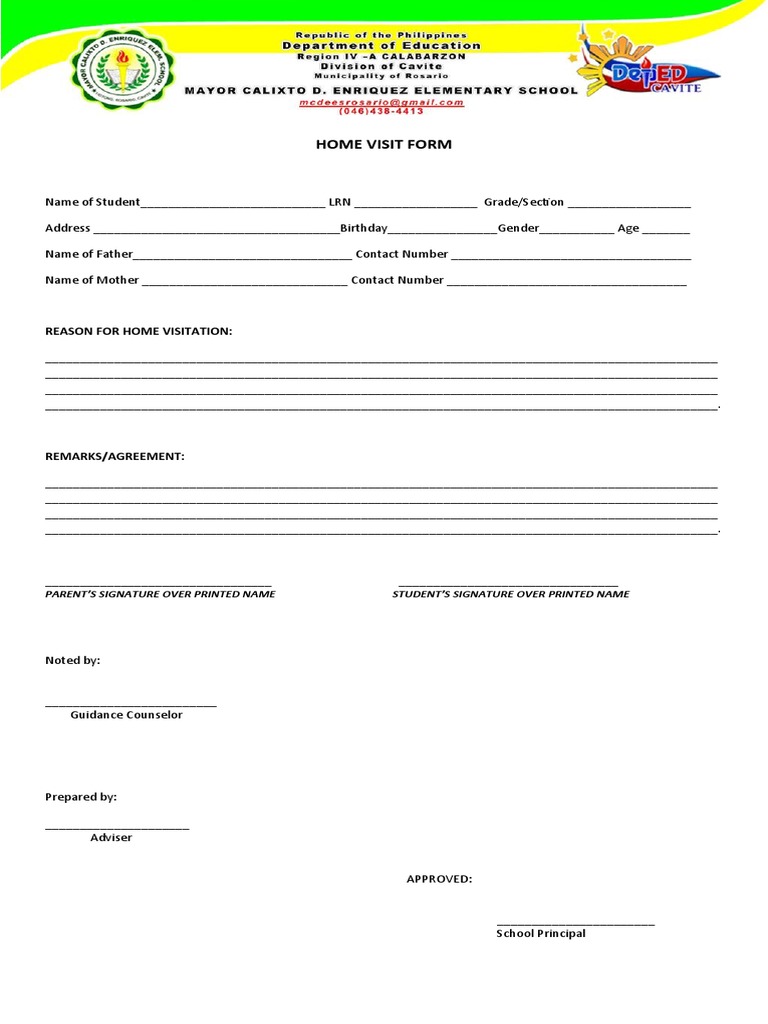 Home Visit Form | PDF