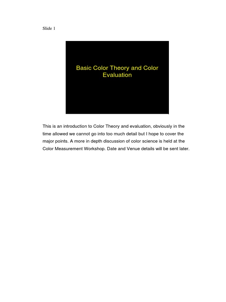 Basic Color Theory | PDF