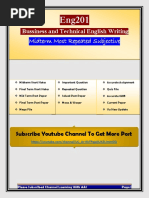 ENG201 Mid Term Past Paper 1 | PDF | Memorandum | Communication