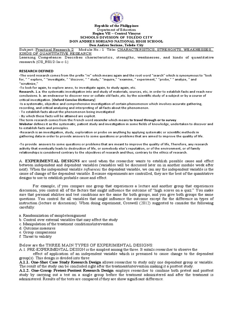 Handout 1-Module 1 - Characteristics, Strengths, Weaknesses and Kinds ...