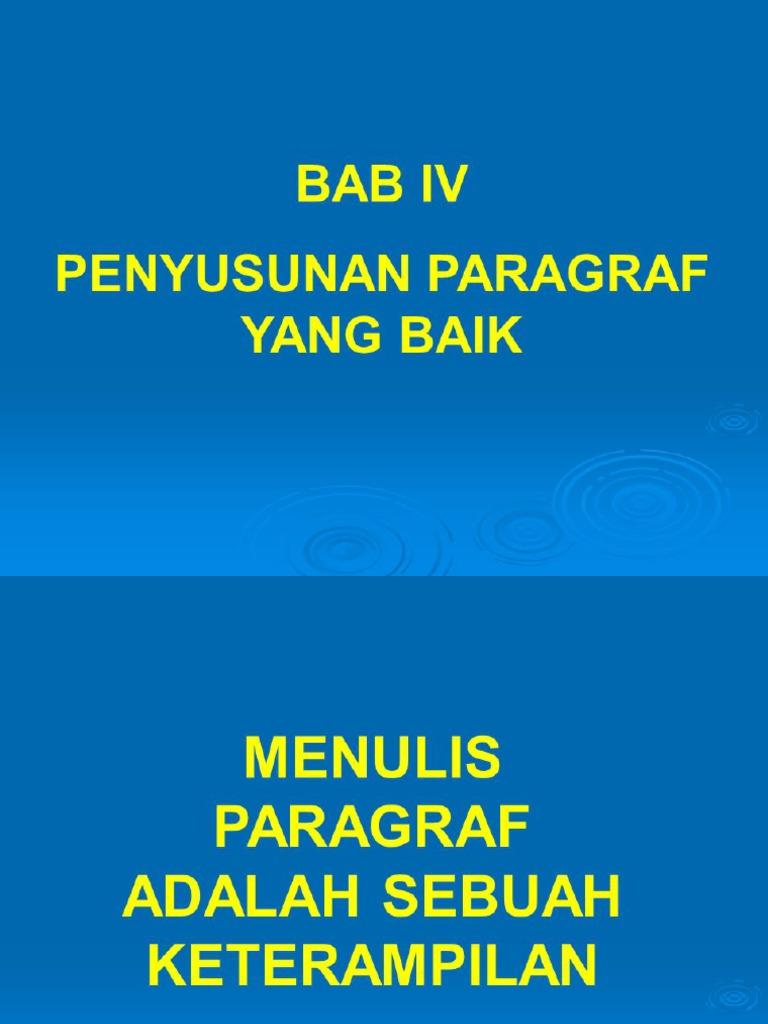 Penyusunan Paragraf Yang Baik PDF | PDF