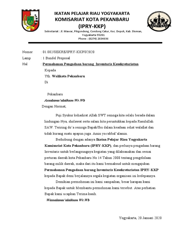 Permohonan Dana Inventaris IPRY-KKP | PDF | Bisnis | Seni