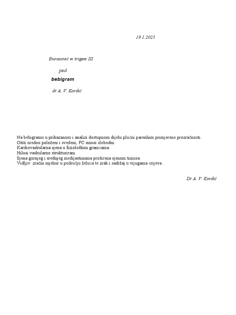 Bebigram - Uredan Nalaz | PDF