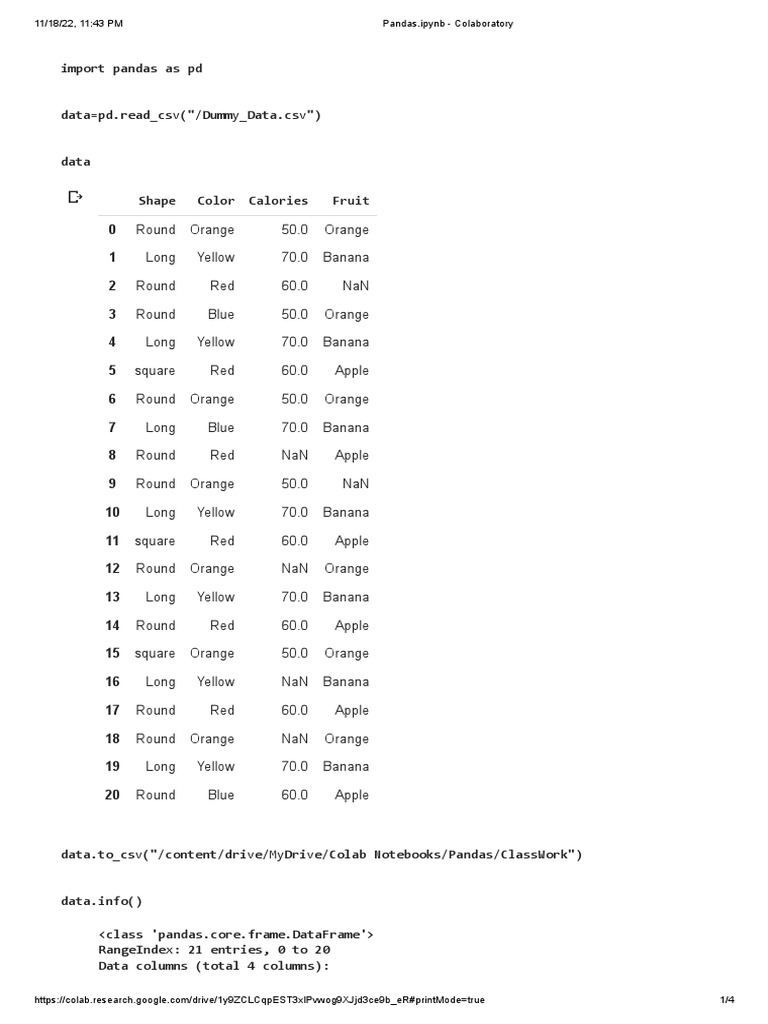 Pandas Ipynb Colaboratory 1 Pdf Orange Fruit Food Ingredients