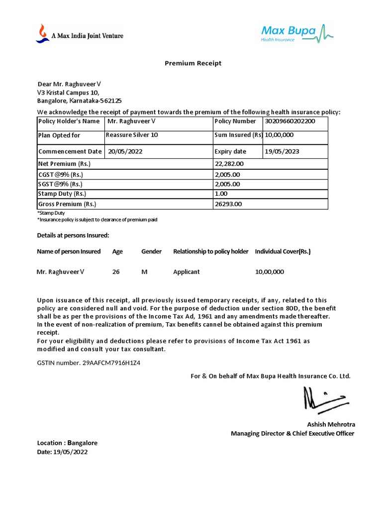 Medical Insurance Self | PDF