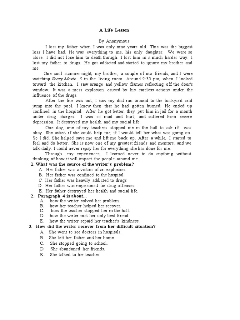 Life Lessons from a Father's Addiction | PDF