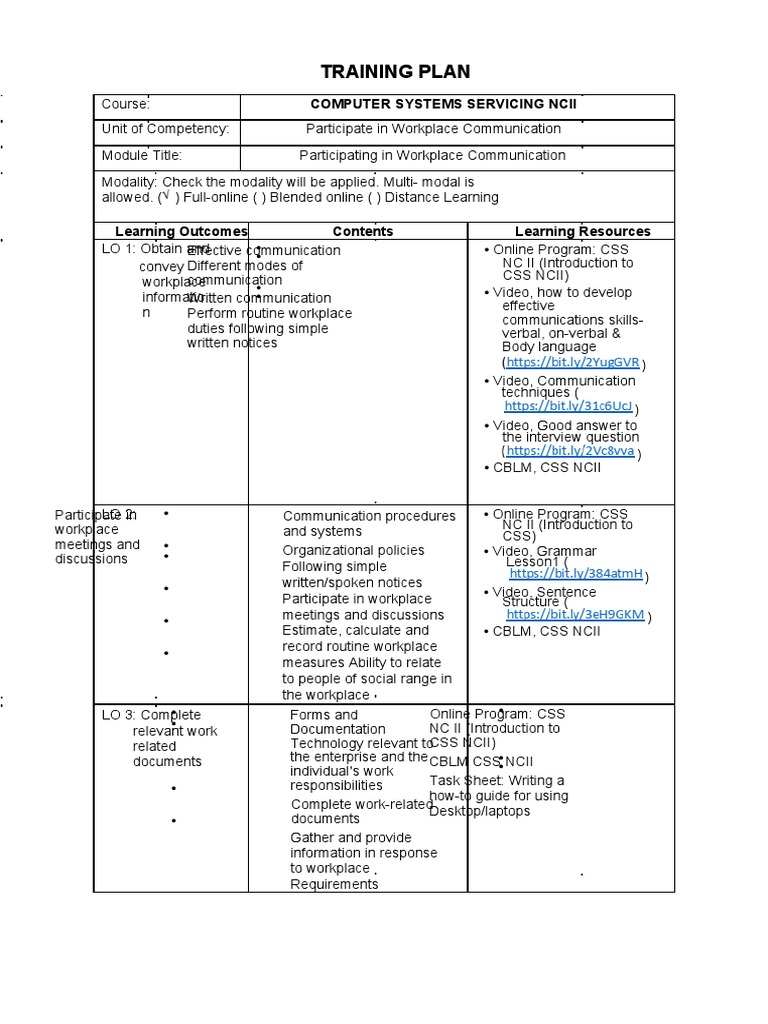 Training-Plan-Basic-Competencies Generic CSS | PDF | Occupational ...