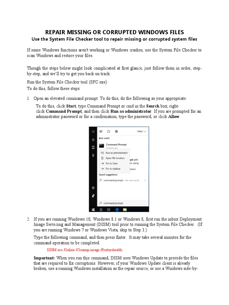 Windows 10 Repairs | PDF | Computer File | Software