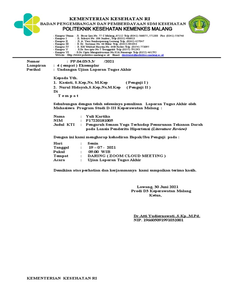 Form Semhas Lta D3 Keperawatan | PDF