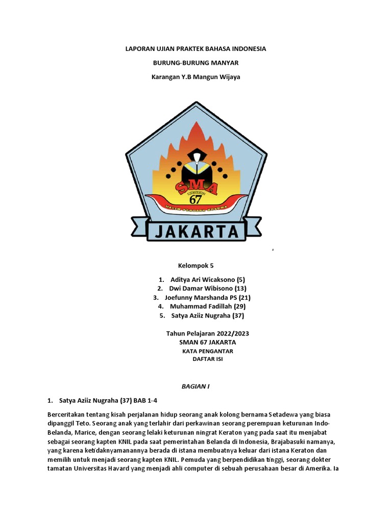 Laporan Ujian Praktek: Burung-Burung Manyar | PDF