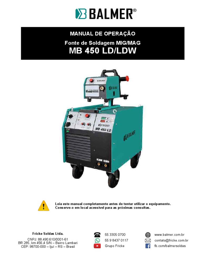 Manual da Máquina de Solda MB 450 | PDF | Eletricidade | Rede de ...