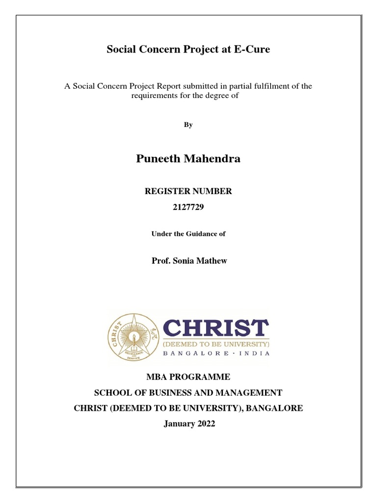 SCP Report Puneeth Final | PDF | Non Governmental Organization | Natural Environment