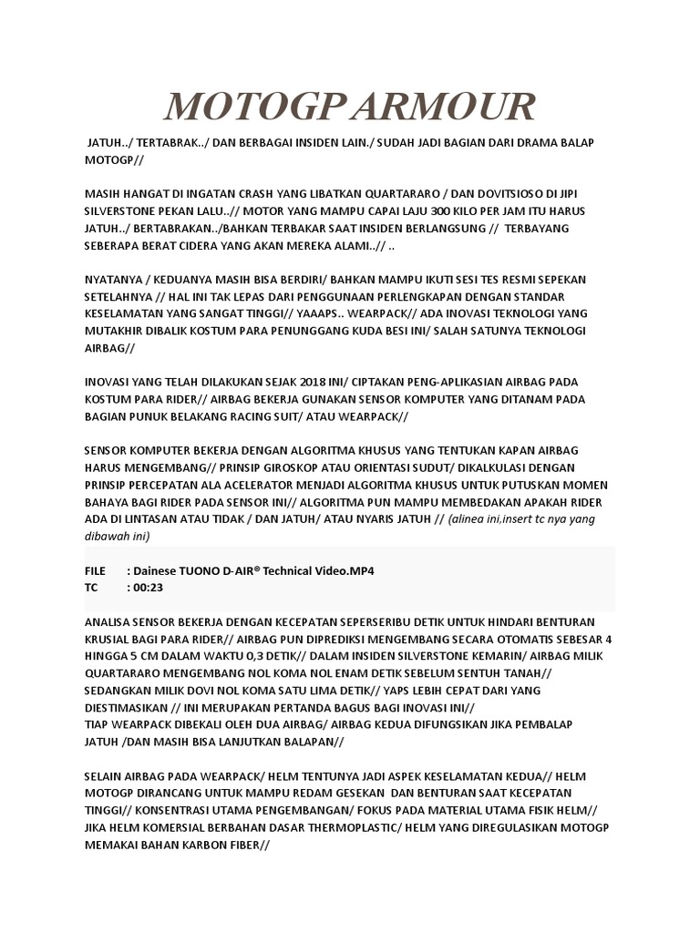 Motogp Armour | PDF