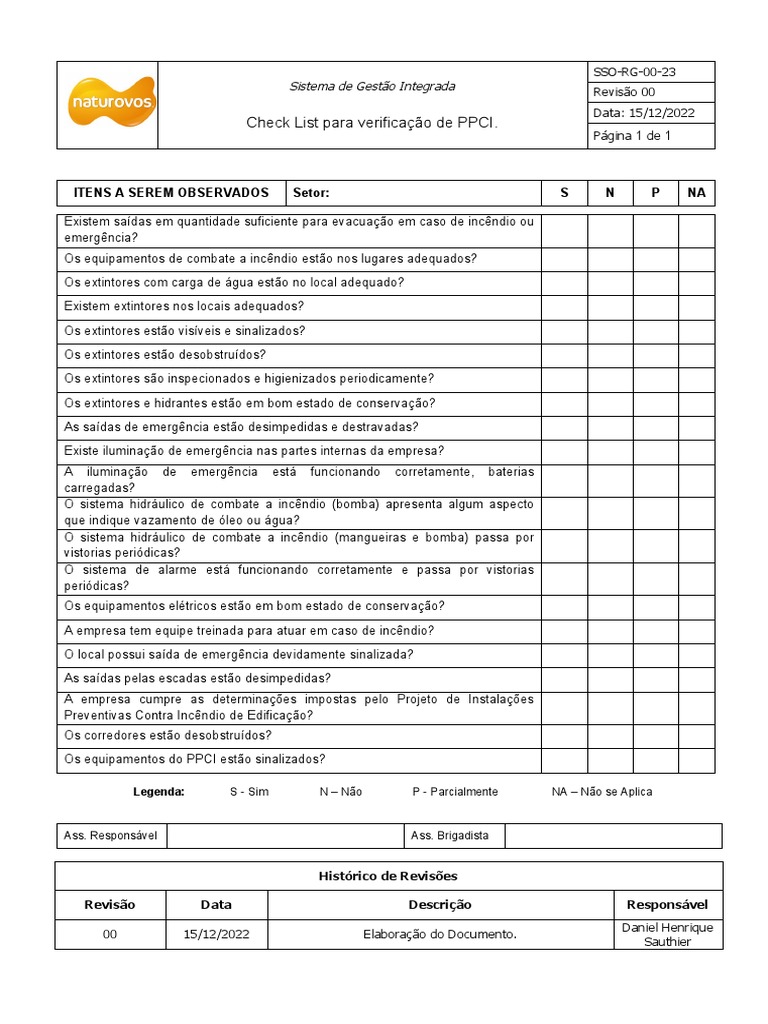 Checklist de Verificação de PPCI | PDF