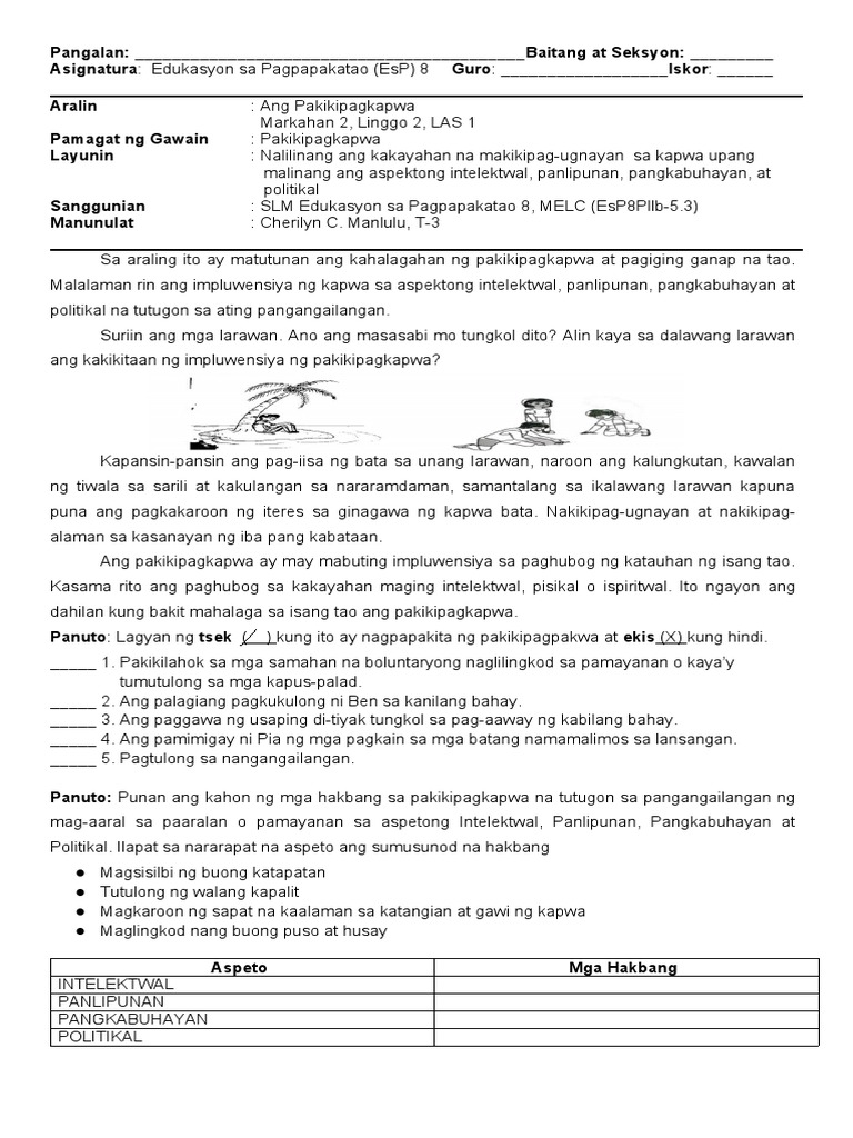 Esp8 Q2 Week2 Las1 | PDF