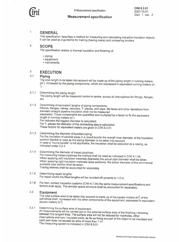 CINI Measurement Specification | PDF