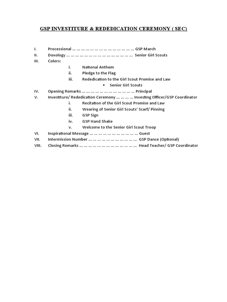 Gsp Investiture Script Pdf 