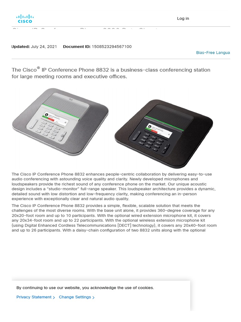 Cisco IP Conference Phone 8832 Data Sheet - Cisco | PDF