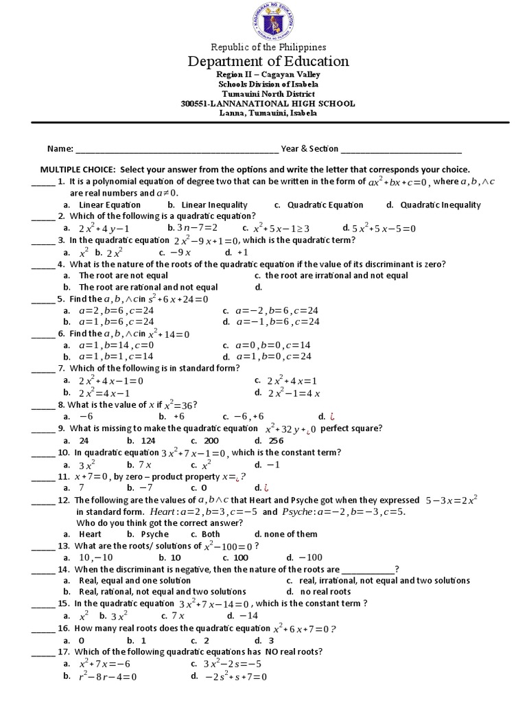 Math Reviewer Grade 9 1st Quarter Topical Antibiotics