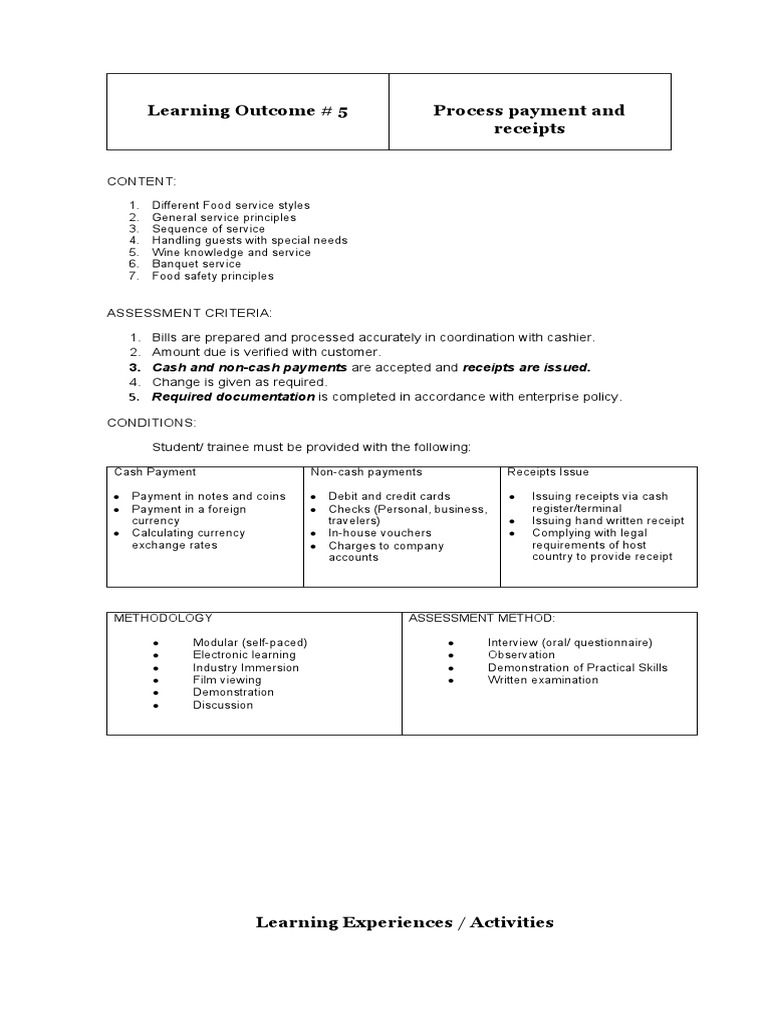 Process Payment CBLM | PDF | Career & Growth | Finance & Money Management