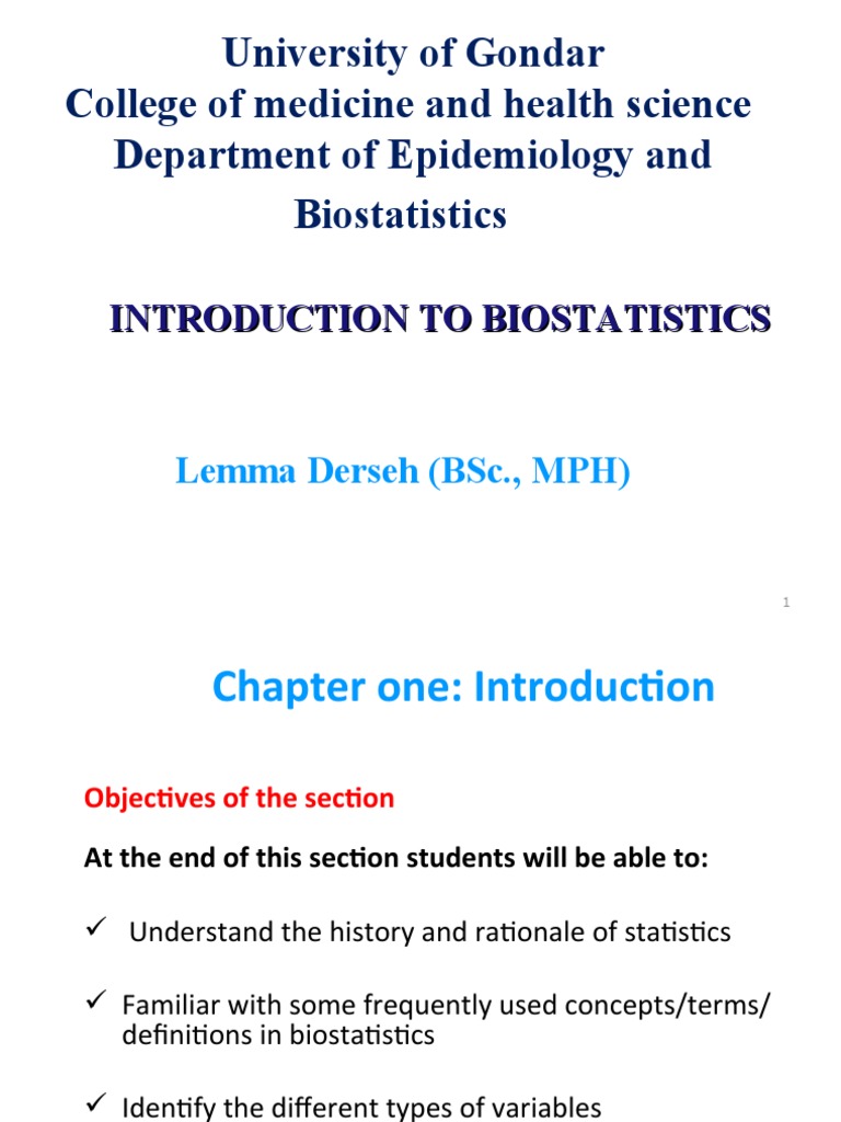 Lecture 1 Introduction To Biostatistics Pdf