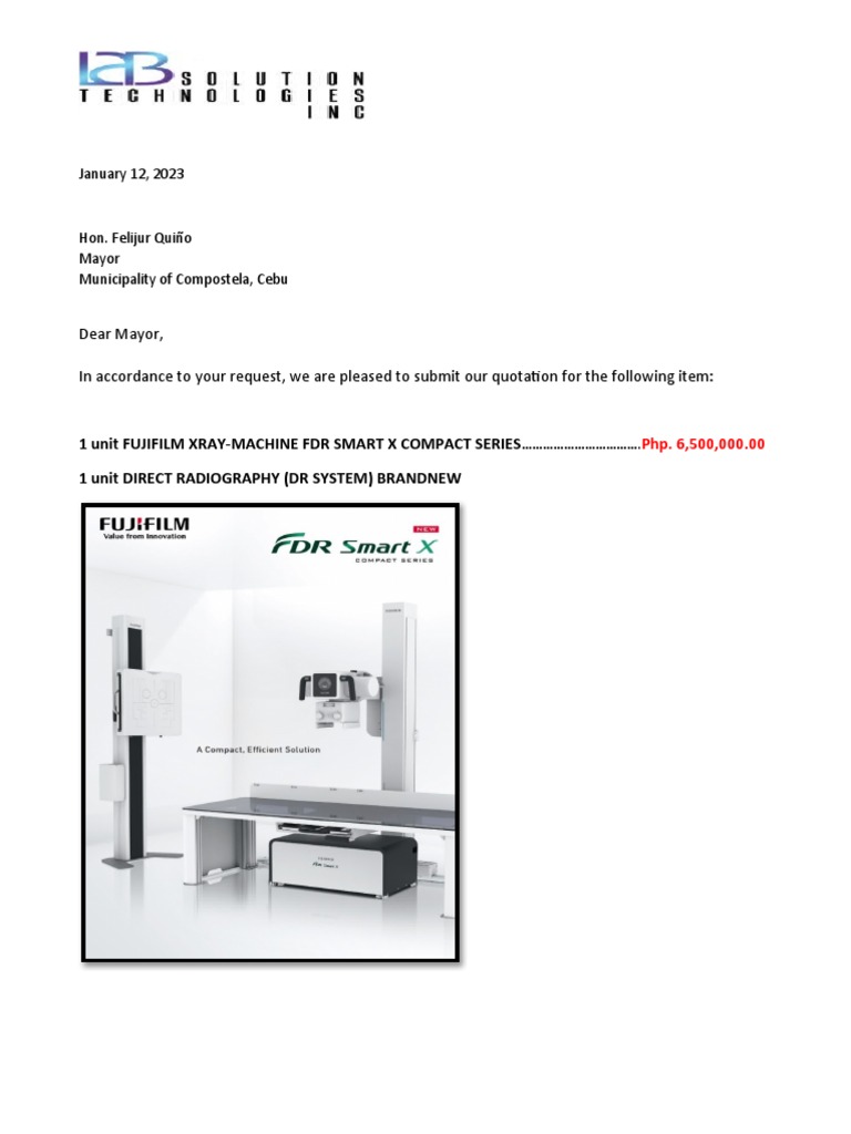 Compostela Xray Quotation Compact and DR | PDF