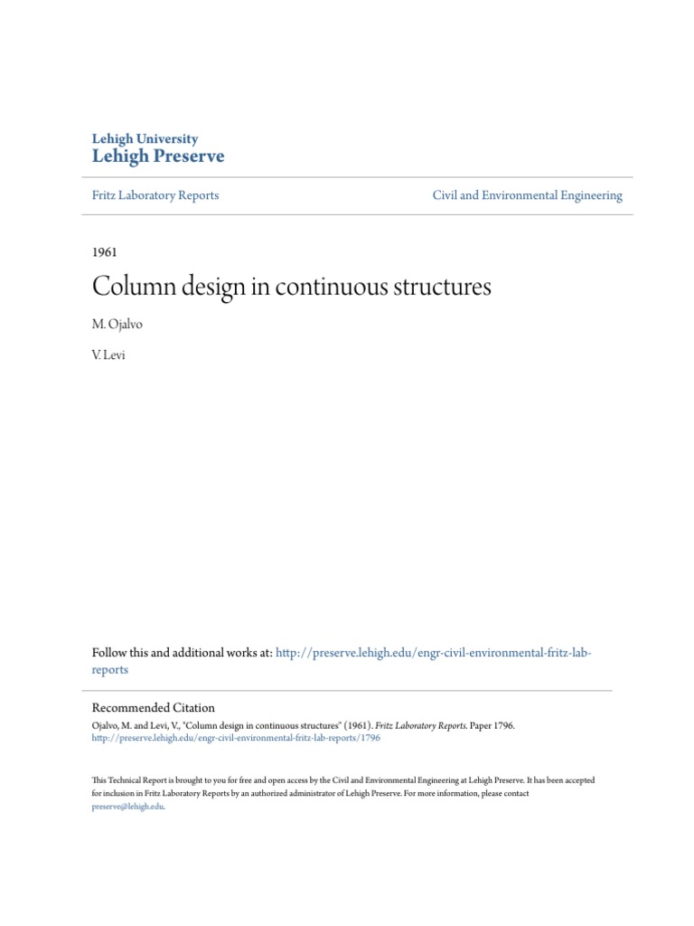 Report Example Column | PDF | Buckling | Bending
