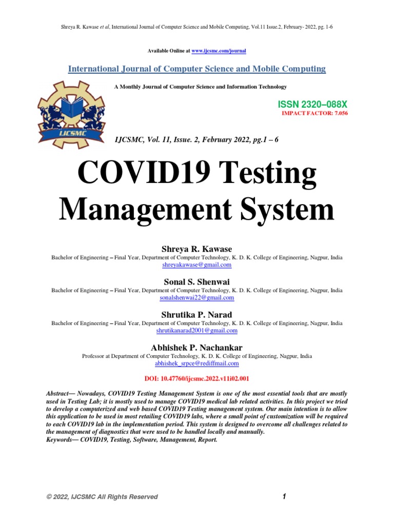 COVID19 Testing Management System | PDF | Conceptual Model | Use Case