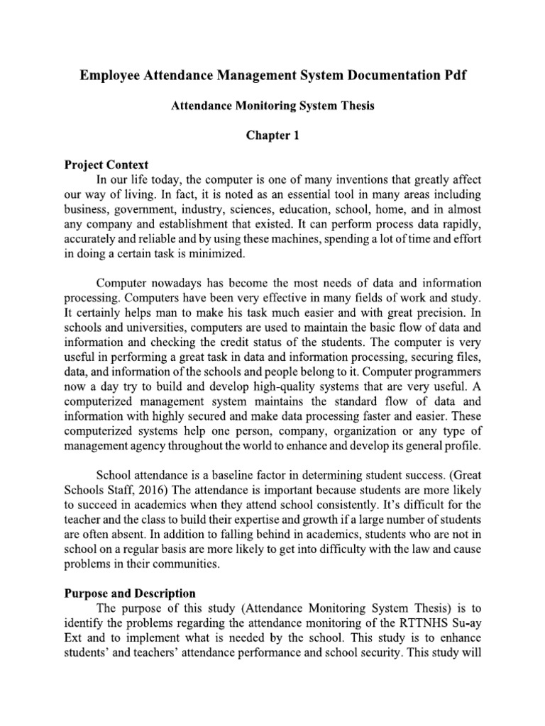 Employee Attendance Management System Documentation | PDF