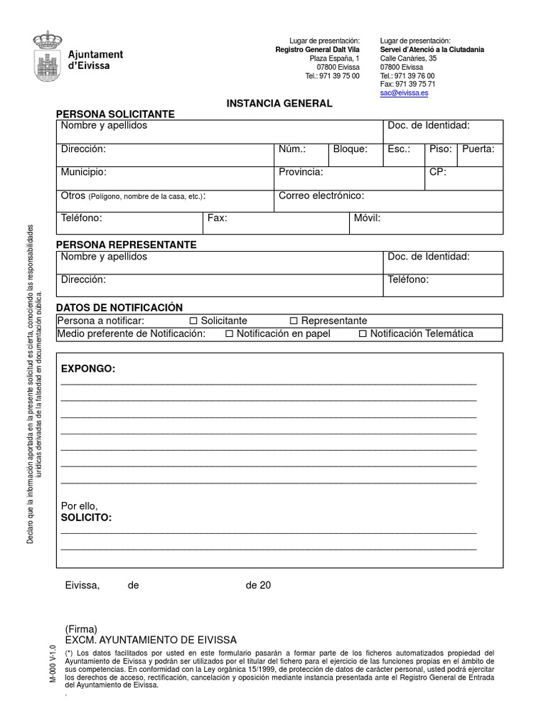 M-000 Instancia General | PDF | Privacidad de la información | Gobierno