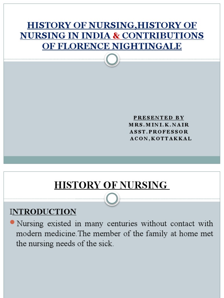 History of Nursing | PDF | Nursing | Florence Nightingale