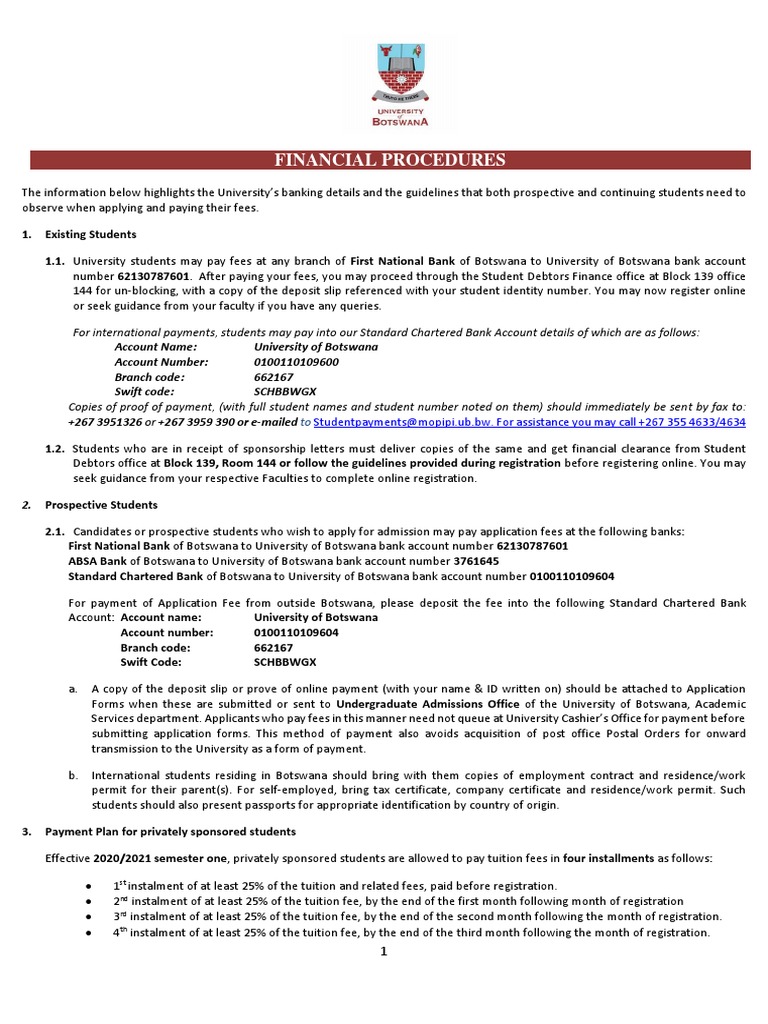 University of Botswana Fee Payment Guide | PDF | Undergraduate Education | Postgraduate Education