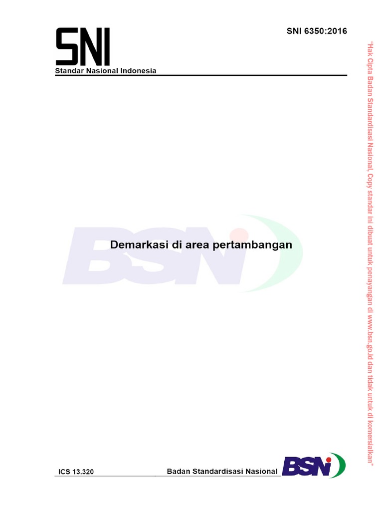 SNI 6350-2016 Demarkasi Area Pertambangan | PDF