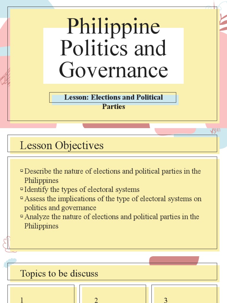 Lesson-Elections and Party System-Philippine Politics and Governance ...