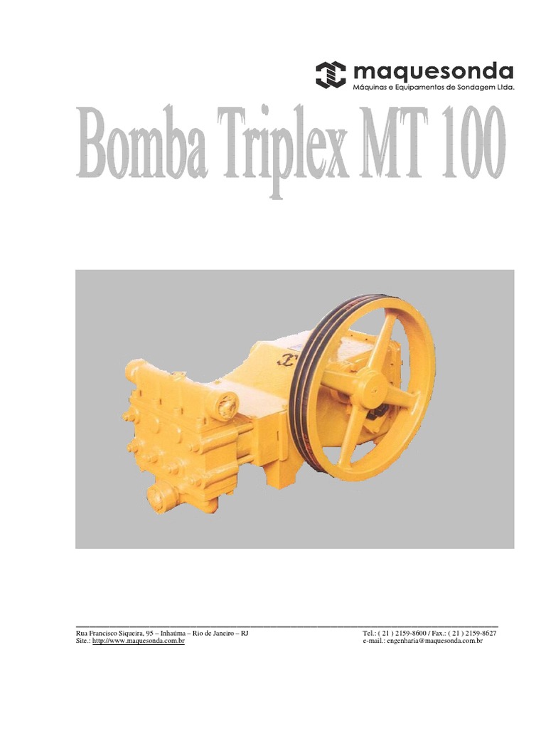 Bomba D'água Pistão MT-100 - Catálogo | PDF | Bomba | Corrosão