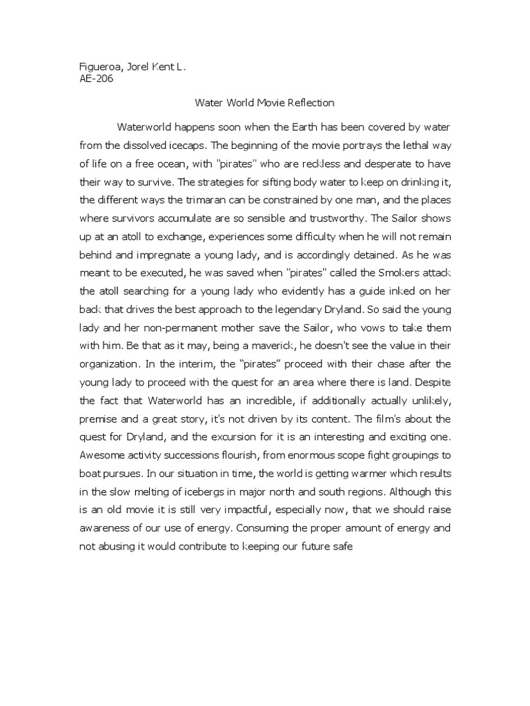 Movie Reflection: Waterworld's Impact | PDF