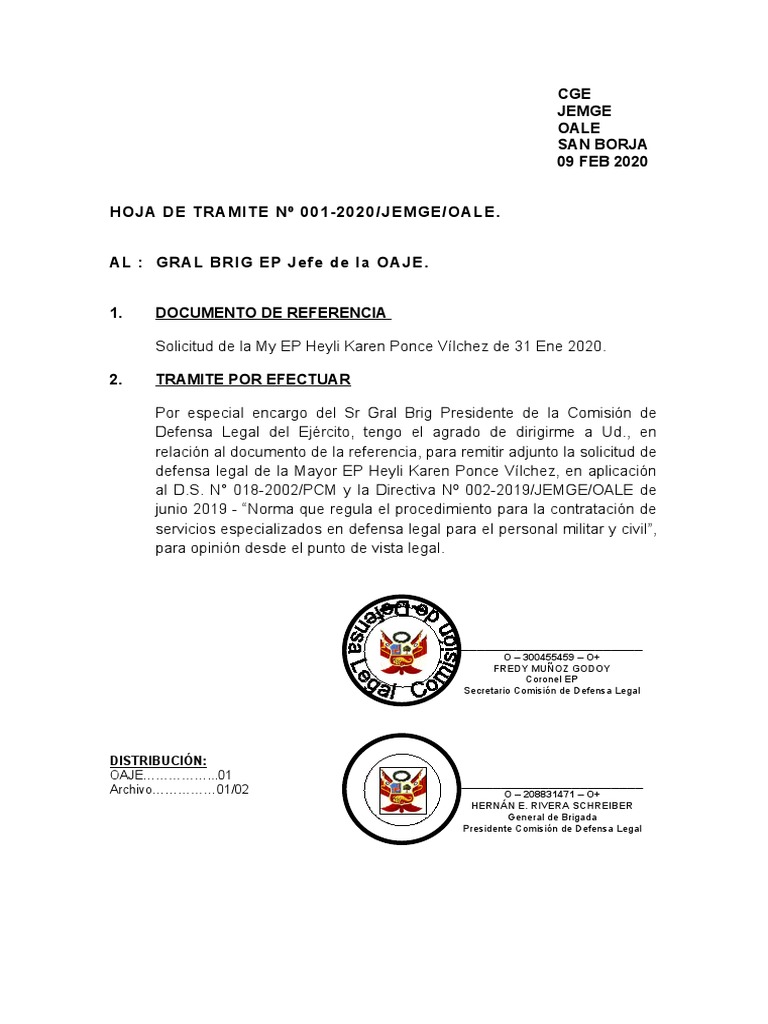 Hoja de Tramite para Oaje | PDF | Militar | Organización militar