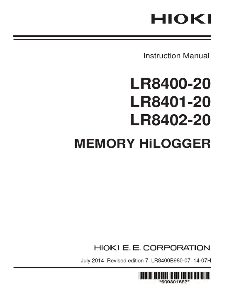 Manual Completo HIOKI - LR8400 | PDF | Usb Flash Drive | File Transfer ...