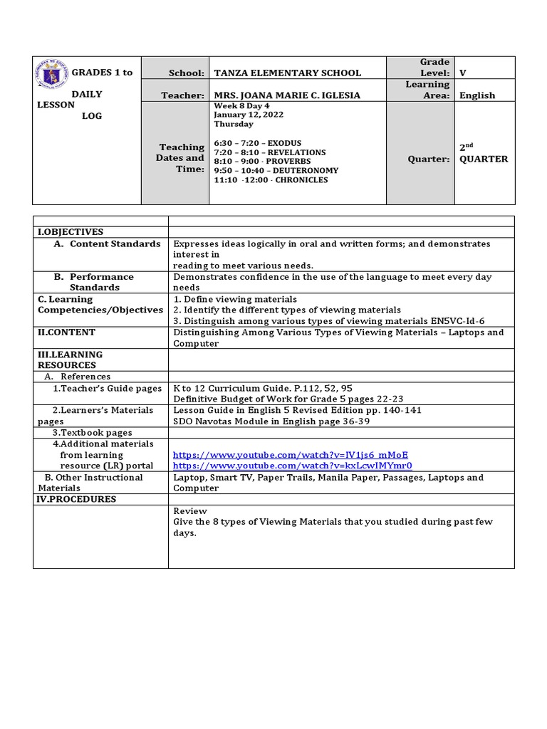 DLP Q2 WEEK8 DAY4 ViewingMaterials Part4 | PDF | Information | Learning