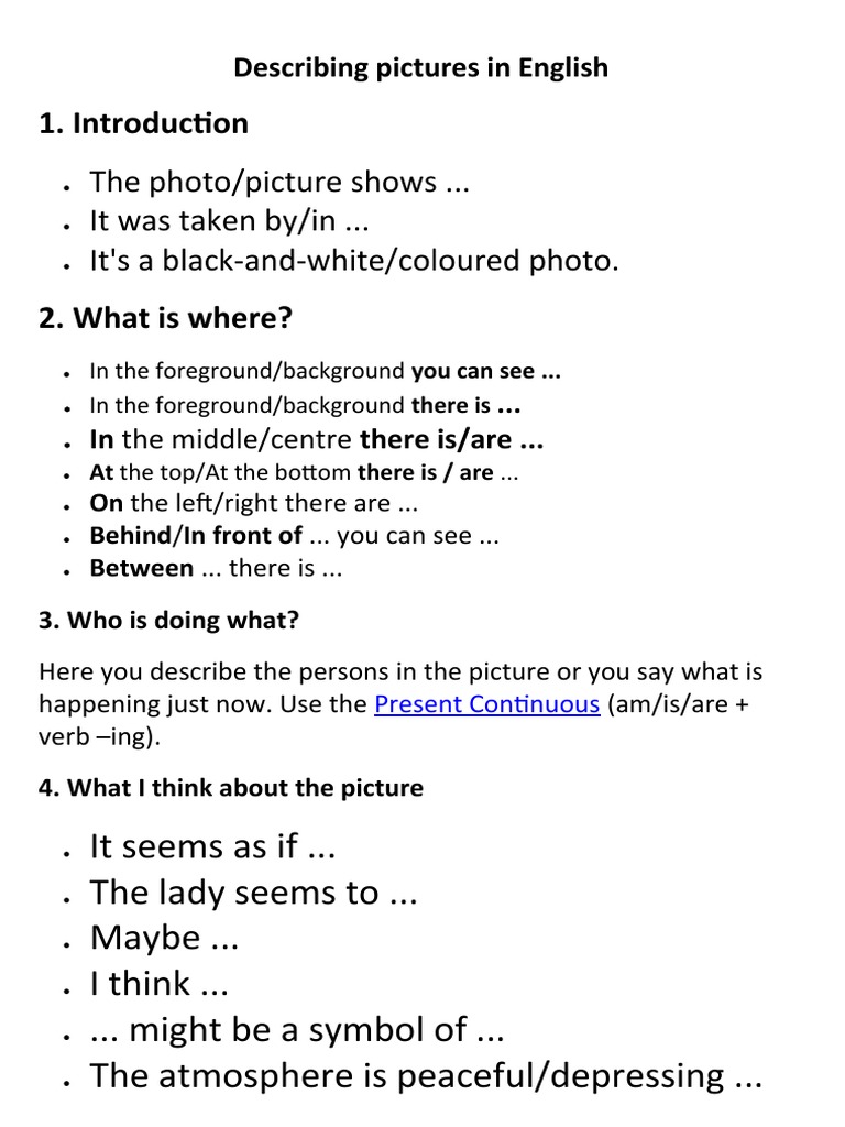 F8 Describing A Picture | PDF
