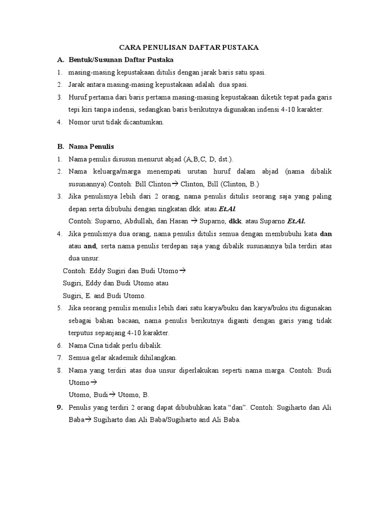 Cara Penulisan Daftar Pustaka | PDF | Kajian Bahasa Asing | Fiksi Umum
